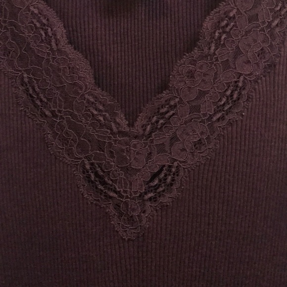 Banana Republic | Tops | Banana Republic Purple Ribbed Tank With Lace ...